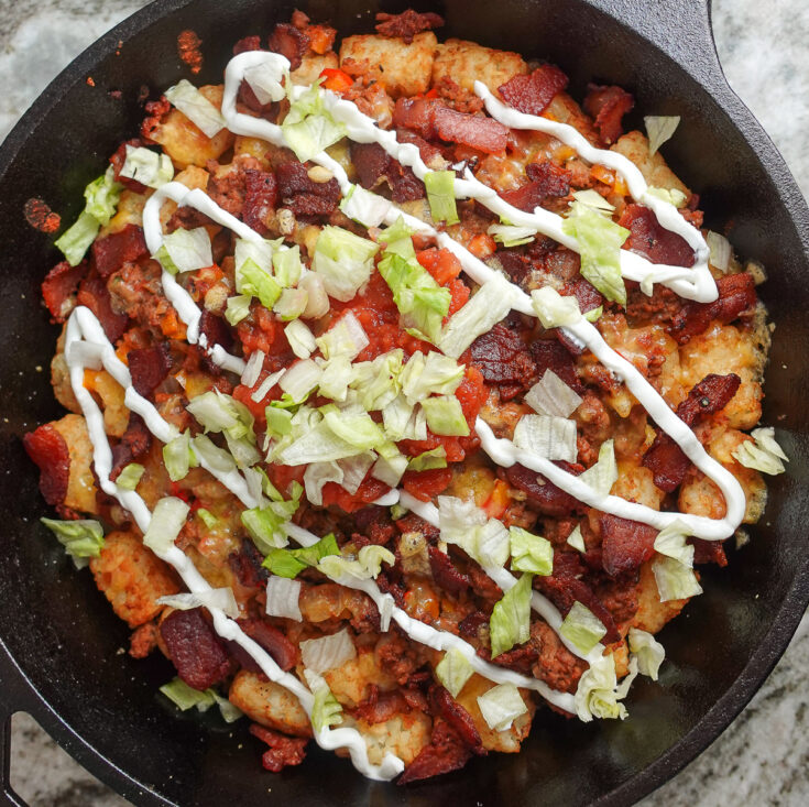 Loaded Nacho Tater Tot Casserole (Totchos)