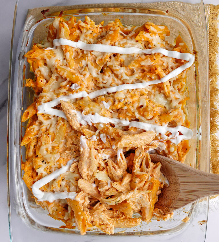 Buffalo Chicken Pasta Bake For Meal Prep