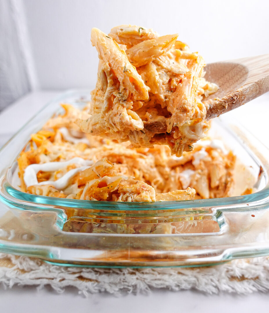Buffalo Chicken Pasta Bake For Meal Prep
