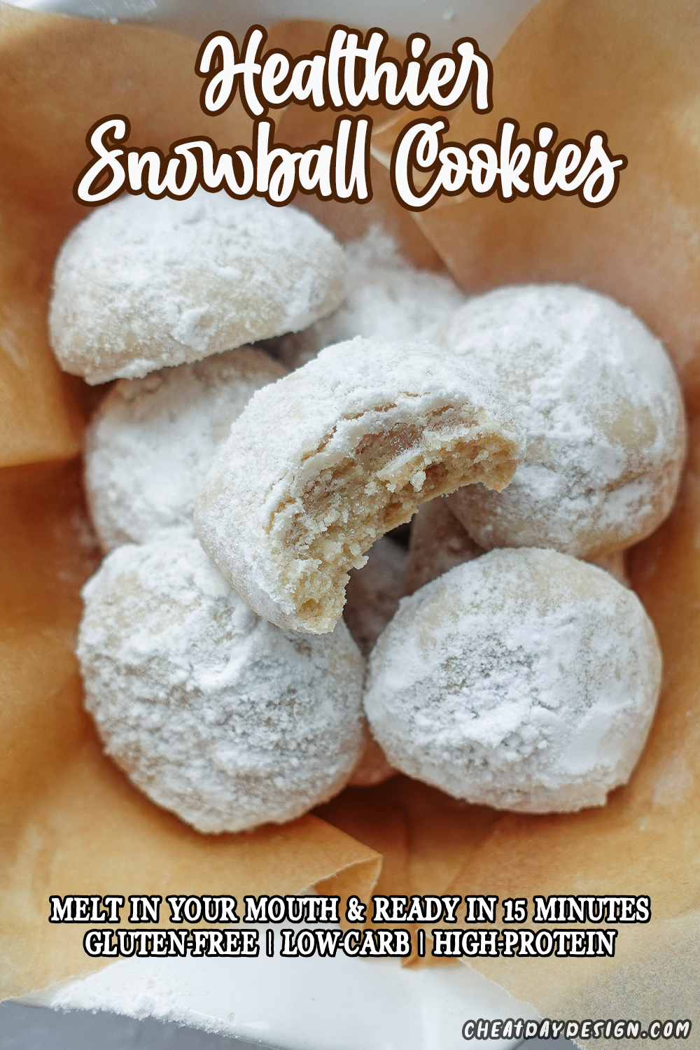 Melt In Your Mouth Snowball Cookies (Made Healthier)