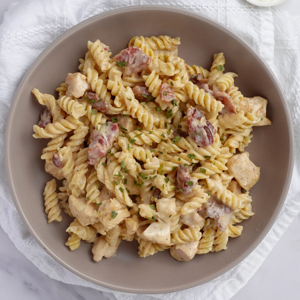 Creamy Chicken Bacon Ranch Pasta (Made Healthier)