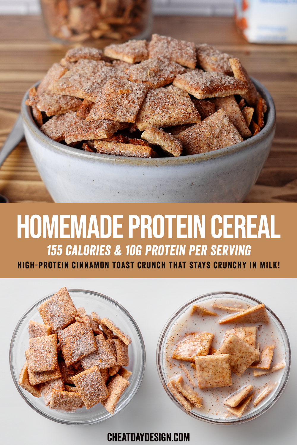 The Best Homemade Protein Cereal (Cinnamon Toast Crunch Copycat)